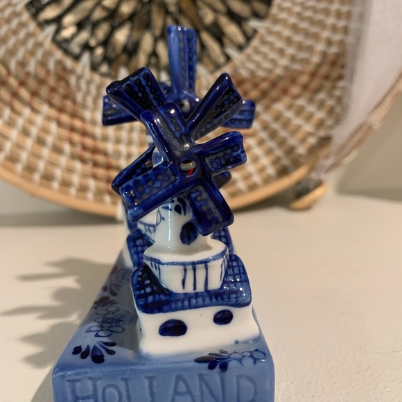 vintage EH | Art | Vintage Holland Delft Blue Windmills Hand Painted ...
